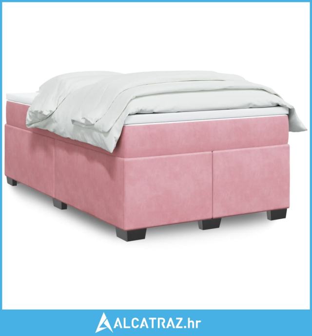 Box spring krevet s madracem ružičasti 120 x 200 cm baršunasti - NOVO
