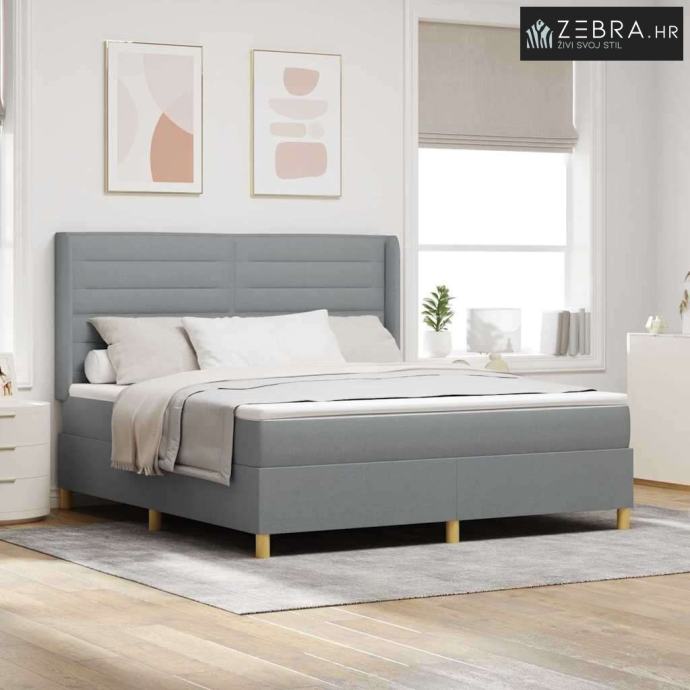 Box spring krevet Svijetlo siva 180 x 200 cm tkanina