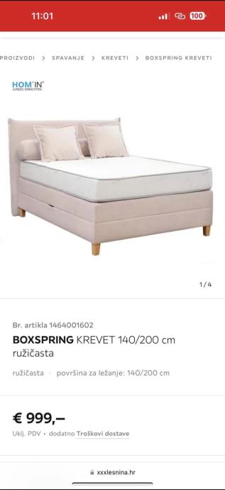 Boxspring krevet