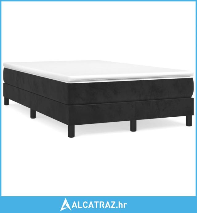 Krevet box spring s madracem crni 120 x 190 cm baršunasti - NOVO