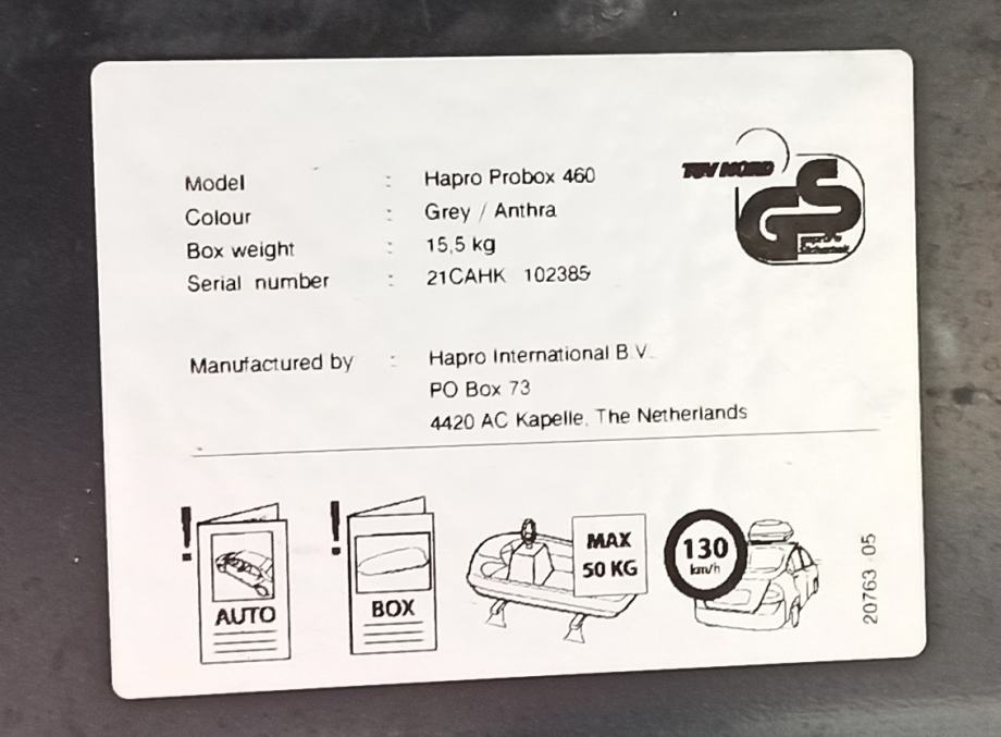 Krovna kutija HAPRO Probox 460-SNIŽENO