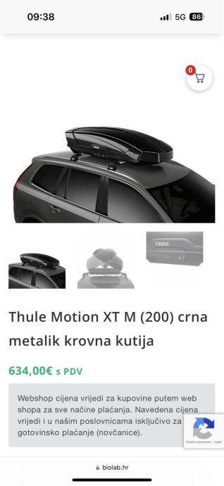 Krovna kutija Thule motion XT M 200