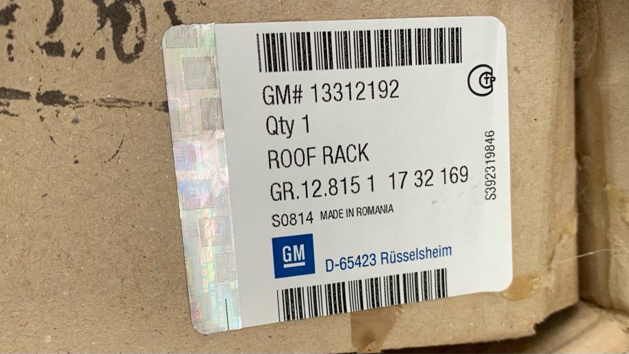 Krovni nosači Opel Astra J ST - GM Opel 13312192 - Novo - Original