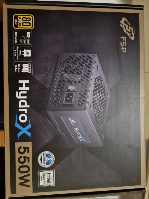 Fortron HydroX 550W, 80+ Gold, modularno