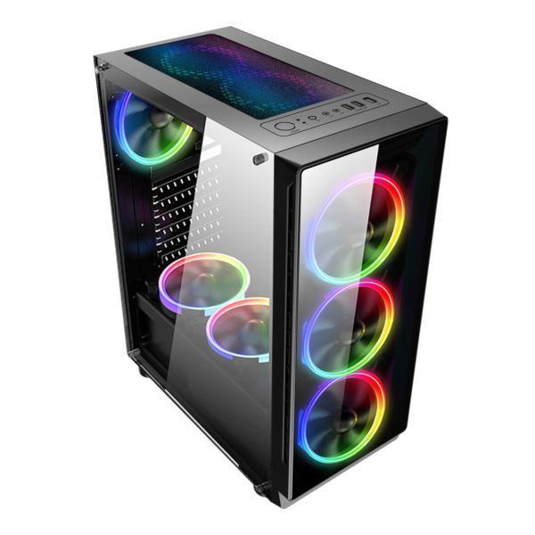 NaviaTec Vortex 2 Gaming kućište sa 4x RGB Fans, Real Glass Side