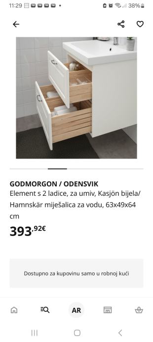 Ikea kupaonski namještaj s umivaonikom i miješalicom-novo-300eura