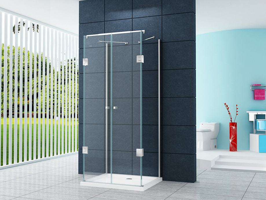Tuš kabina 80 x 120 x 200 cm Dvoja vrata i dvije fiksne stijene