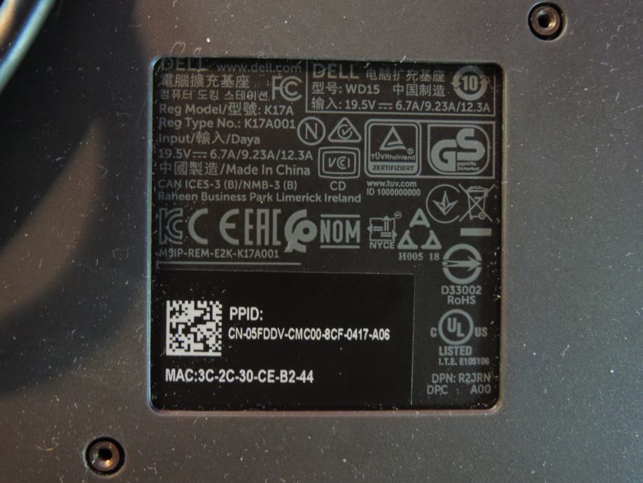 DELL Docking Station WD15 - USB C 4K DOCK - K17A001 / K17A Stanica