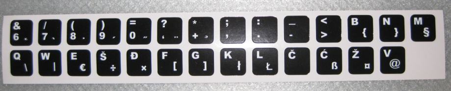 Naljepnice za tipkovnice - Hrvatska slova Š,Đ,Č,Ć,Ž
