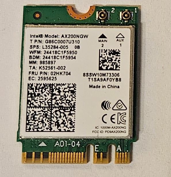 Intel AX200NGW wifi 6 bluetooth 5.1 M.2 2230 rabljeno ispravno