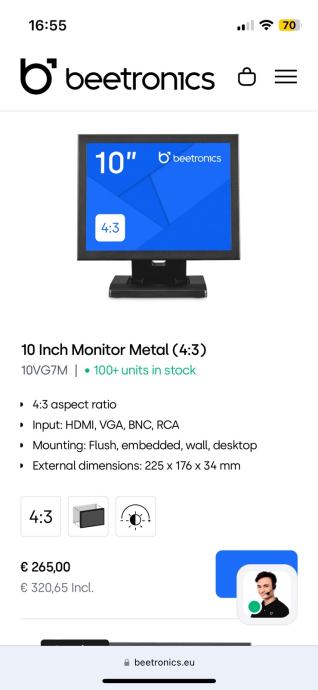 10” monitor beetronics