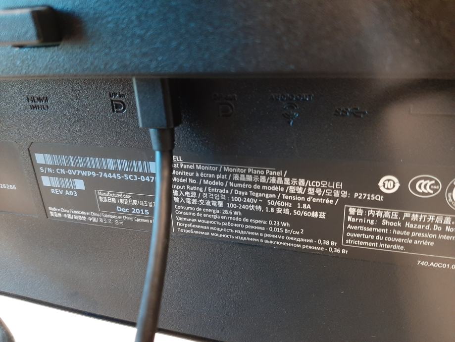 (36) Monitor Dell P2715QT