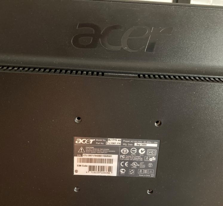 ACER monitor AL1715