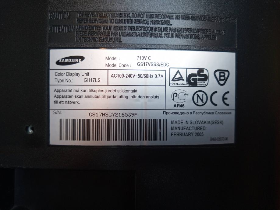 Monitor LCD Samsung SyncMaster 710V - 17