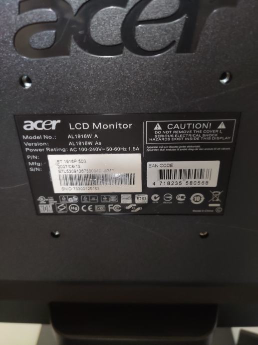 Monitor Acer AL1916w