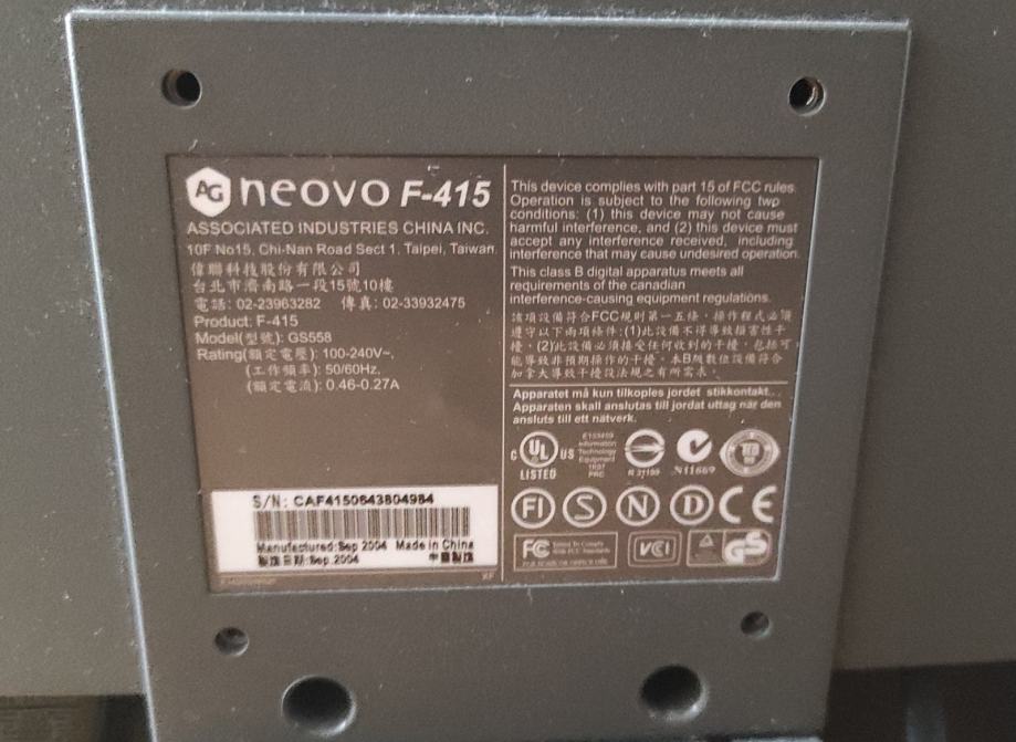 Monitor Neovo F-415 15