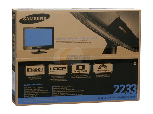 Ssmsung Syncmaster 2233bw Glossy Black 22 5ms Widescreen LCD Monitor
