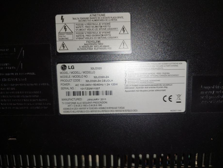 LCD TV LG - 32LD320 80cm DVB-T + gratis...