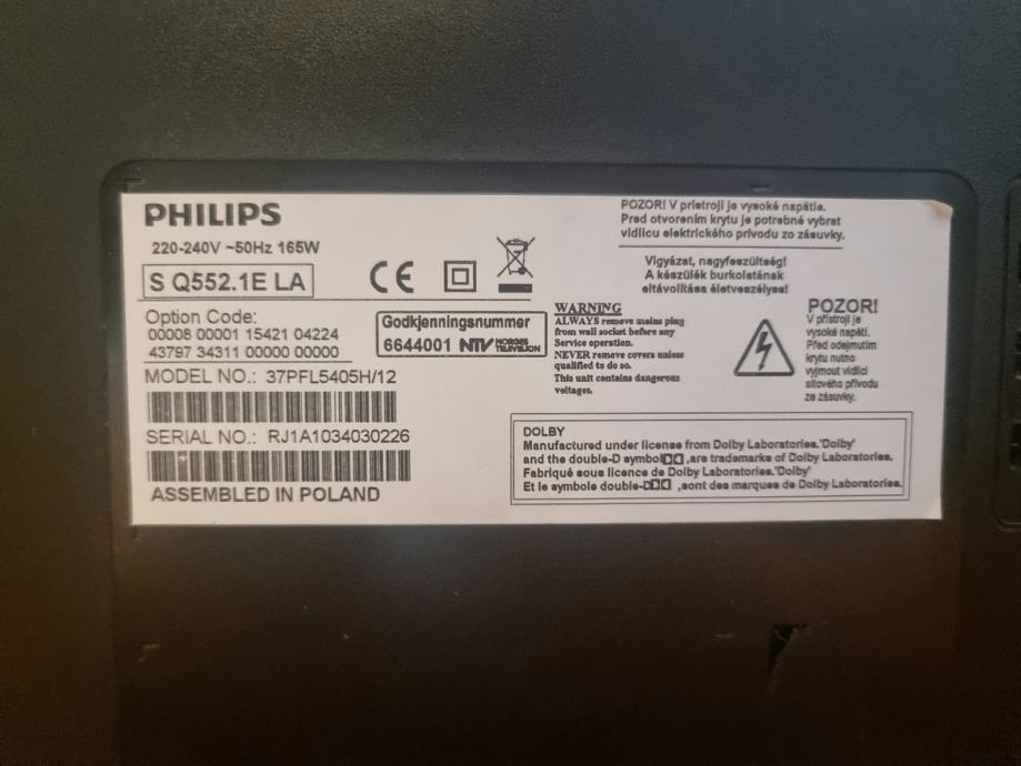 Philips lcd tv 37 inca 37pfl5405h/12