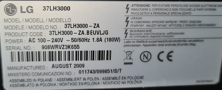 Televizor LG 37LH3000.AEU 94 cm (37) Full HD