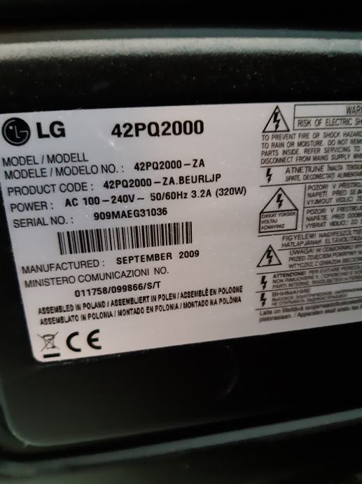 Televizor plazma Lg 42PQ2000