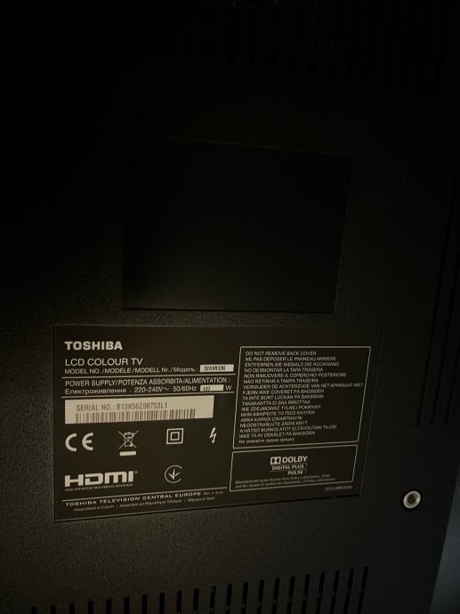 Toshiba 32” LCD TV HD Dolby digital plus