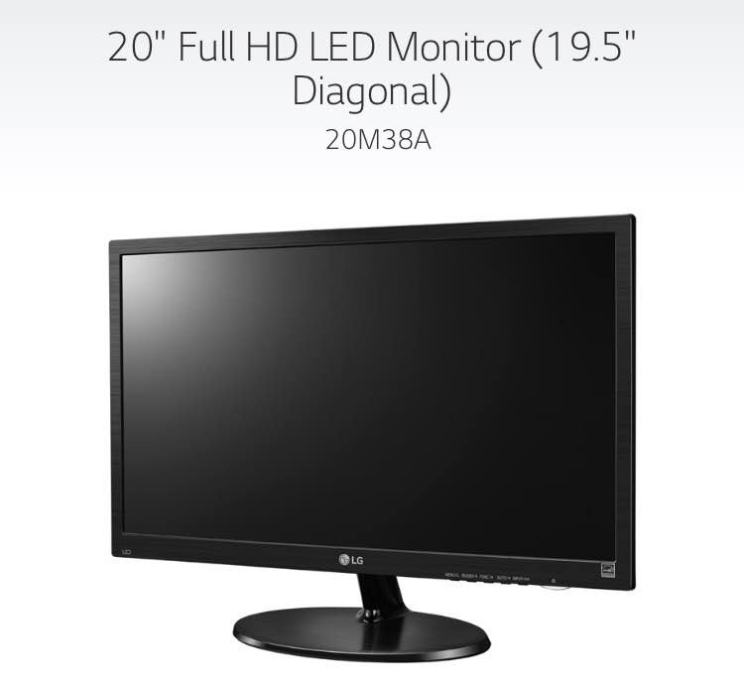 LG Full HD LED Monitor 20M38A NOVO!!!