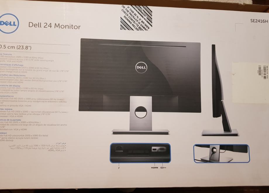 Monitor 24 LED DELL SE2416H, FHD, IPS, 6ms, 250cd/m2, 8000000:1, IPS