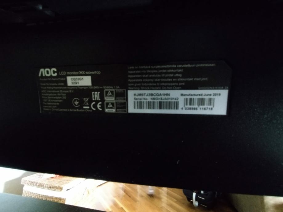 Monitor AOC CQ32G1, 31.5, 144Hz, 1800RR, Curved, 1ms