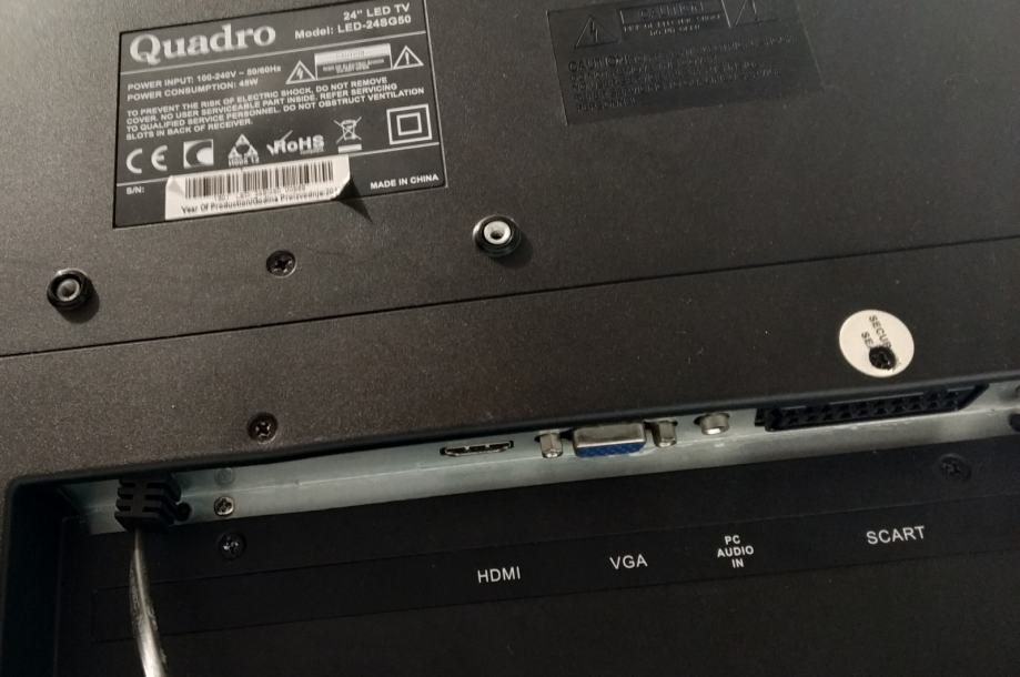 Quadro LED TV monitor 24 incha, HDMI, VGA, Full HD 1080p