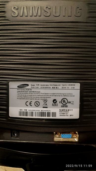 Samsung S22B150N LED monitor