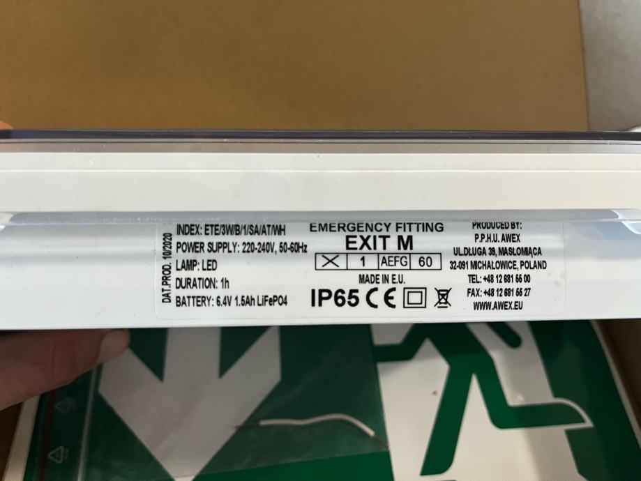 Panik Lampe AWEX ETE/3W/B/1/SA/AT/WH