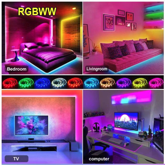 LED 10 m RGB traka, Bluetooth, daljinski, tanka, fleksibilna -NOVO