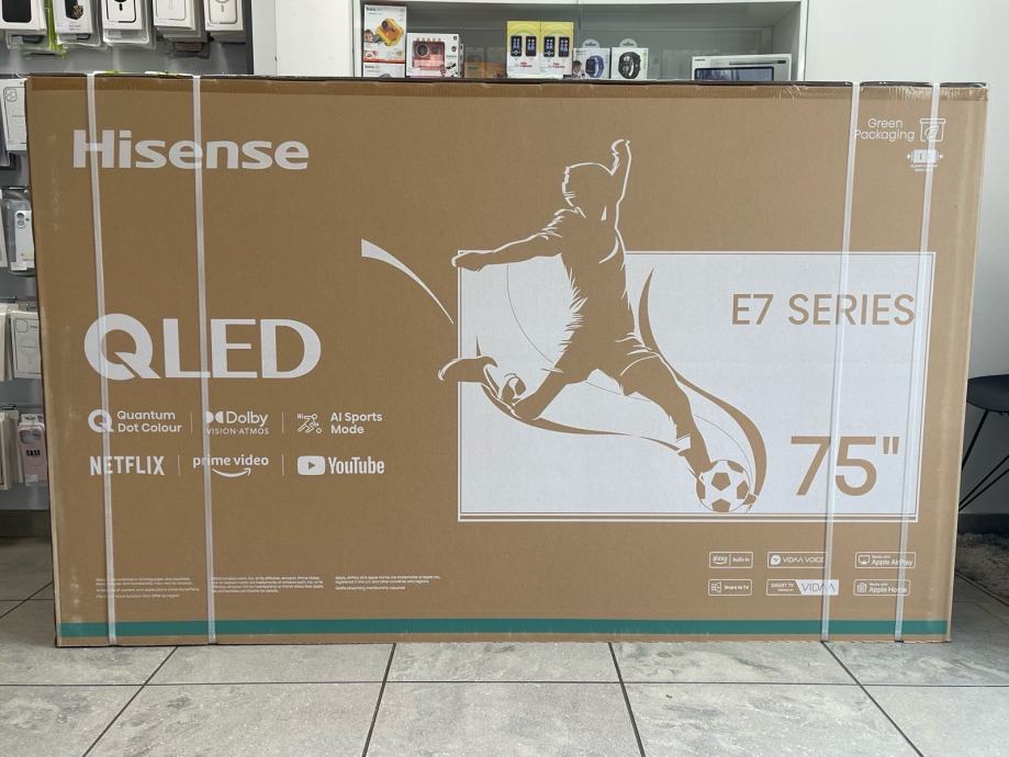HISENSE QLED E7 SERIES 190 cm NOVO DO 36 RATA iConnect Servis