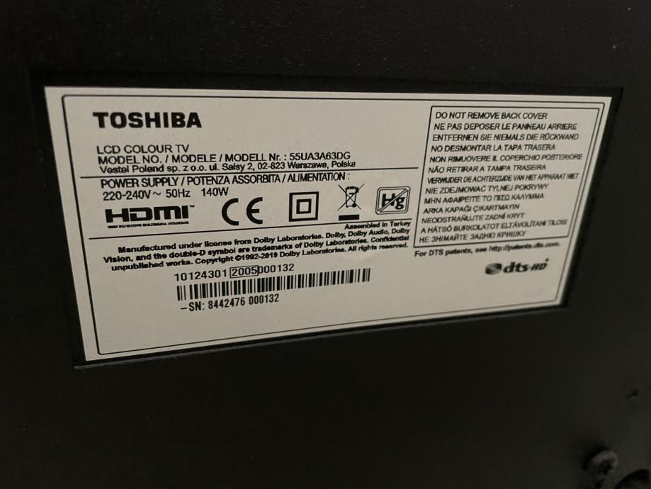 Toshiba TV za dijelove 55UA3A63DG
