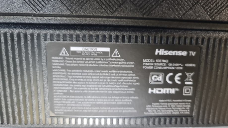 TV 50 Hisense QLED 50E7KQ 4K Smart TV ,NOVI, Prodajem, ostecen ekran