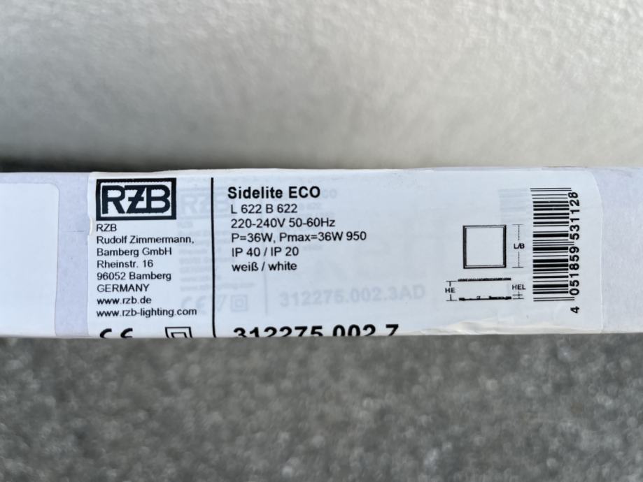 LED panel 60x60 RZB Sidelite Eco