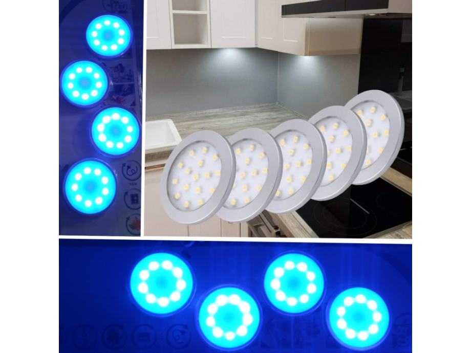 LED ugradbeno svjetlo Hi Lite Led Puck, set 4 kom, 4x0,6W, 6000K, plav