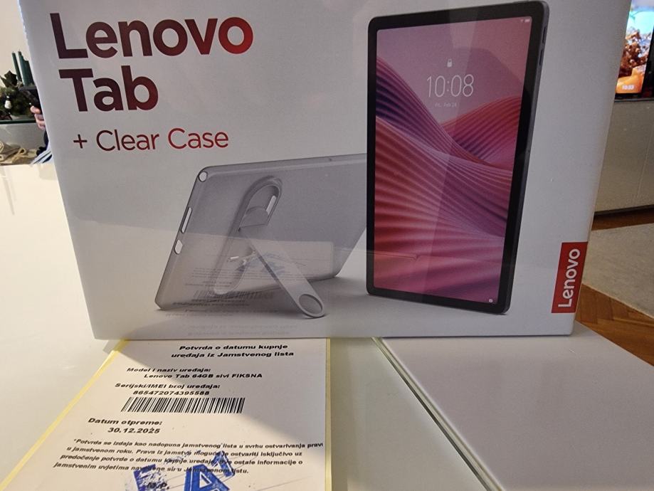 Lenovo Tab 64GB + Clear Case NOVO