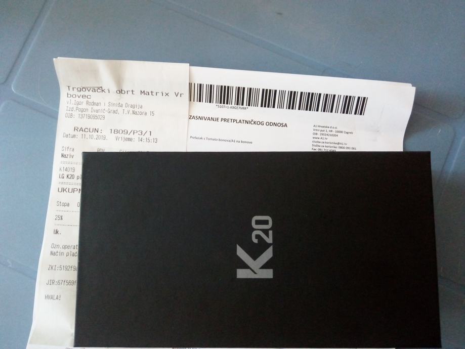 NOVI, LG K20 mobitel, dual sim, plavi