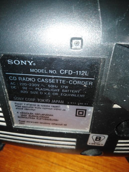 Cd Radio Cassette-Corder Sony CFD-112L Cd Radio Cassette-Corder Sony CFD-112L