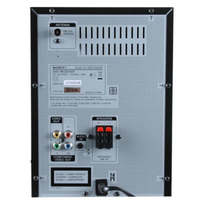 LINIJA SONY HCD-DX400 SA DALJINSKIM I ZVUČNICIMA (dvd, usb)