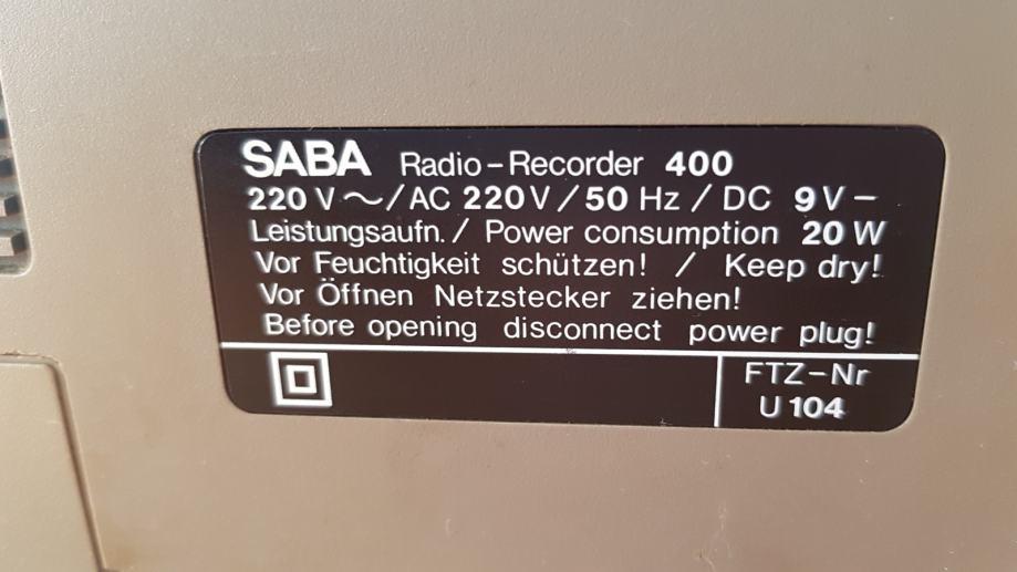 RADIO KASETOFON BOOMBOX SABA 400