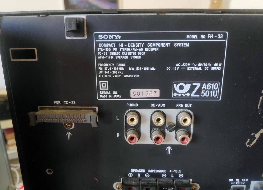 Rijetka HIFI linija SONY FH-33 Made in Japan