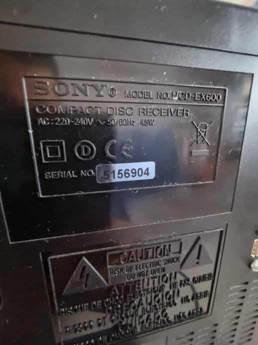 Sony Mini Hi-Fi MHC-EX600, CD/MP3, 180W