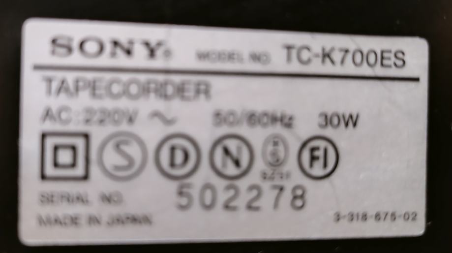 Sony tc k700es