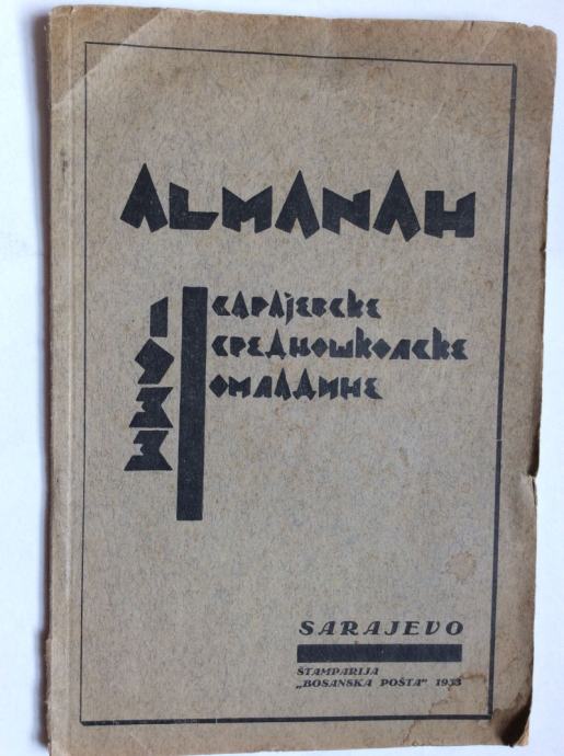 ALMANAH SARAJEVSKE SREDNJOŠKOLSKE OMLADINE, 1933. SARAJEVO