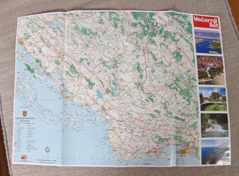 Auto karte Hrvatske, otoka Krka i plan grada Zagreba