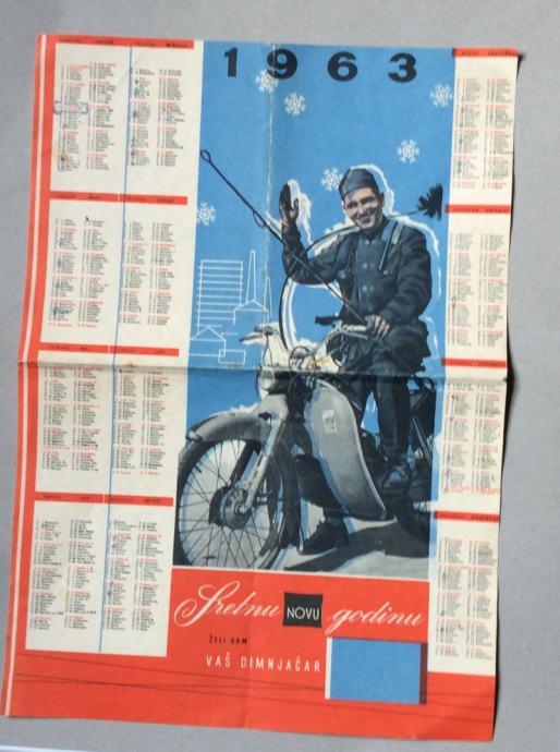 KALENDAR ZA 1963.GODINU, DIMNJAČAR, MOTOR