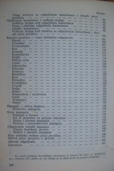 KANARINCI, ŠUMSKE PEVAĆICE I PAPAGAJI - Inž. Bora Vasić
